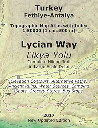Turkey Fethiye Antalya Topographic Map Atlas With Index 1 50000 Lycian ...