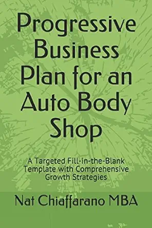 Progressive Business Plan For An Auto Body Shop A Targeted Fill In The ...
