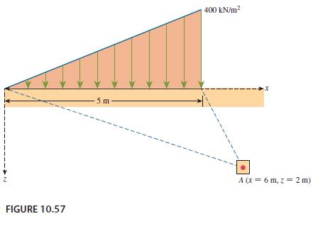 [SOLVED] Refer to Figure 10.57. For the linearly increasing vertical loading on | SolutionInn
